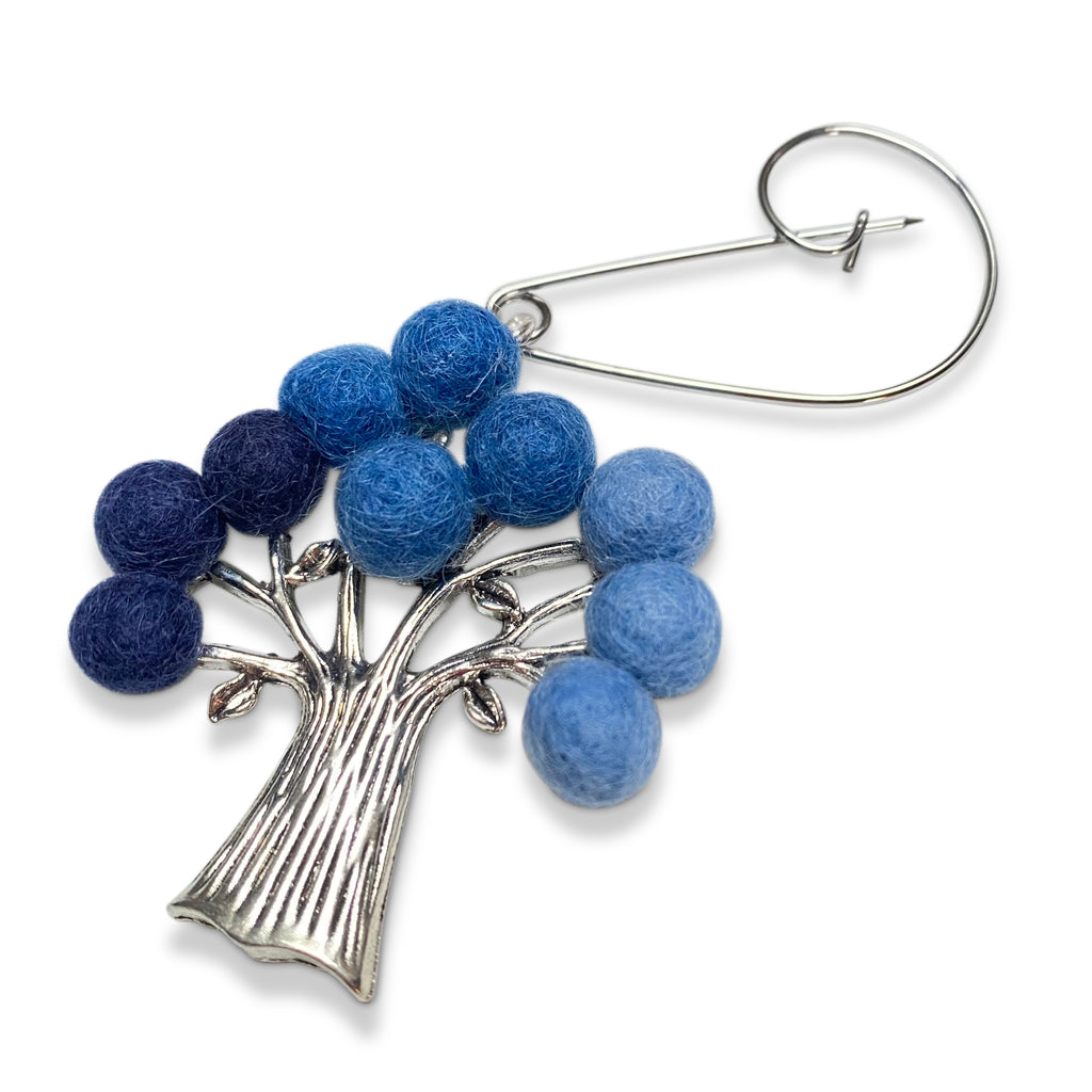 Tree Of Life Brooch Blue – Gist Jewellery